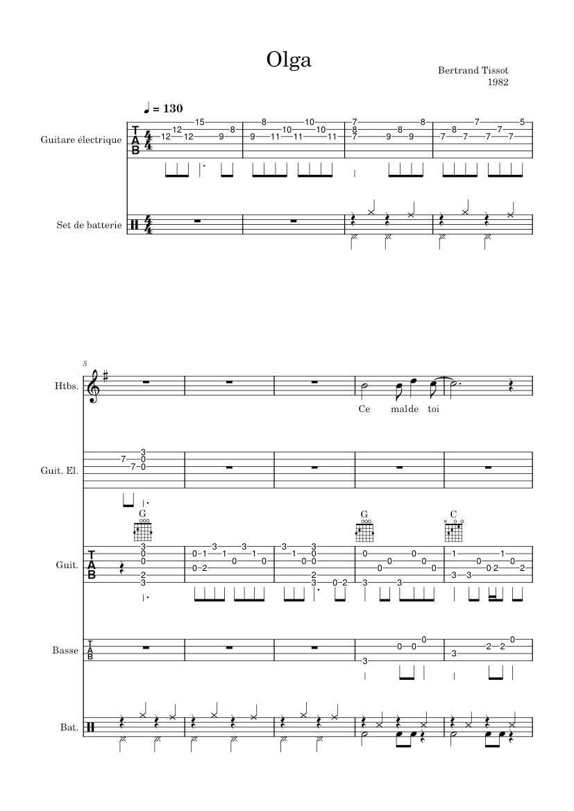 Olga Sheet music for Oboe, Guitar, Bass guitar, Drum group & more ...