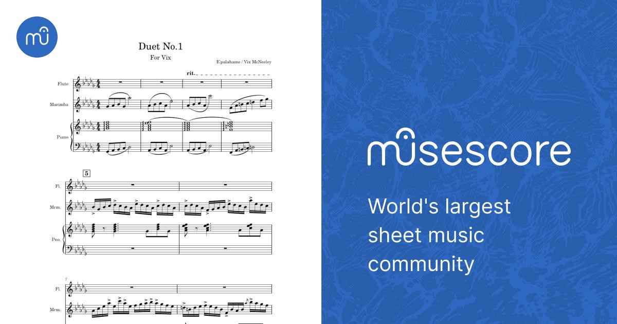Duet with Vix with Flute Sheet music for Piano, Flute, Marimba (Mixed ...