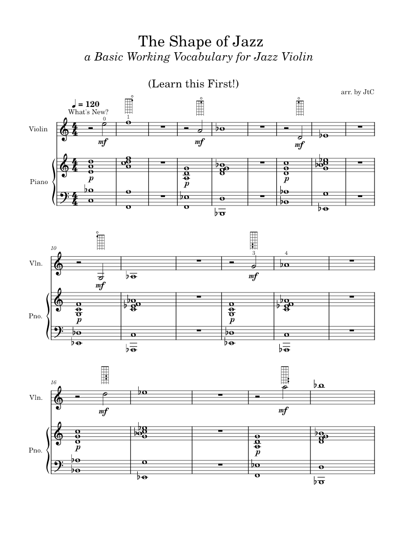 the Shape of Jazz Sheet music for Piano, Violin (Solo) | Musescore.com