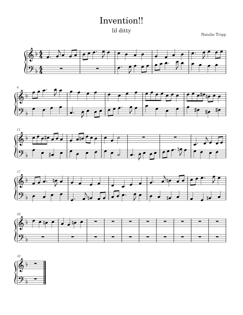 Invention Sheet music for Piano (Solo) Easy | Musescore.com