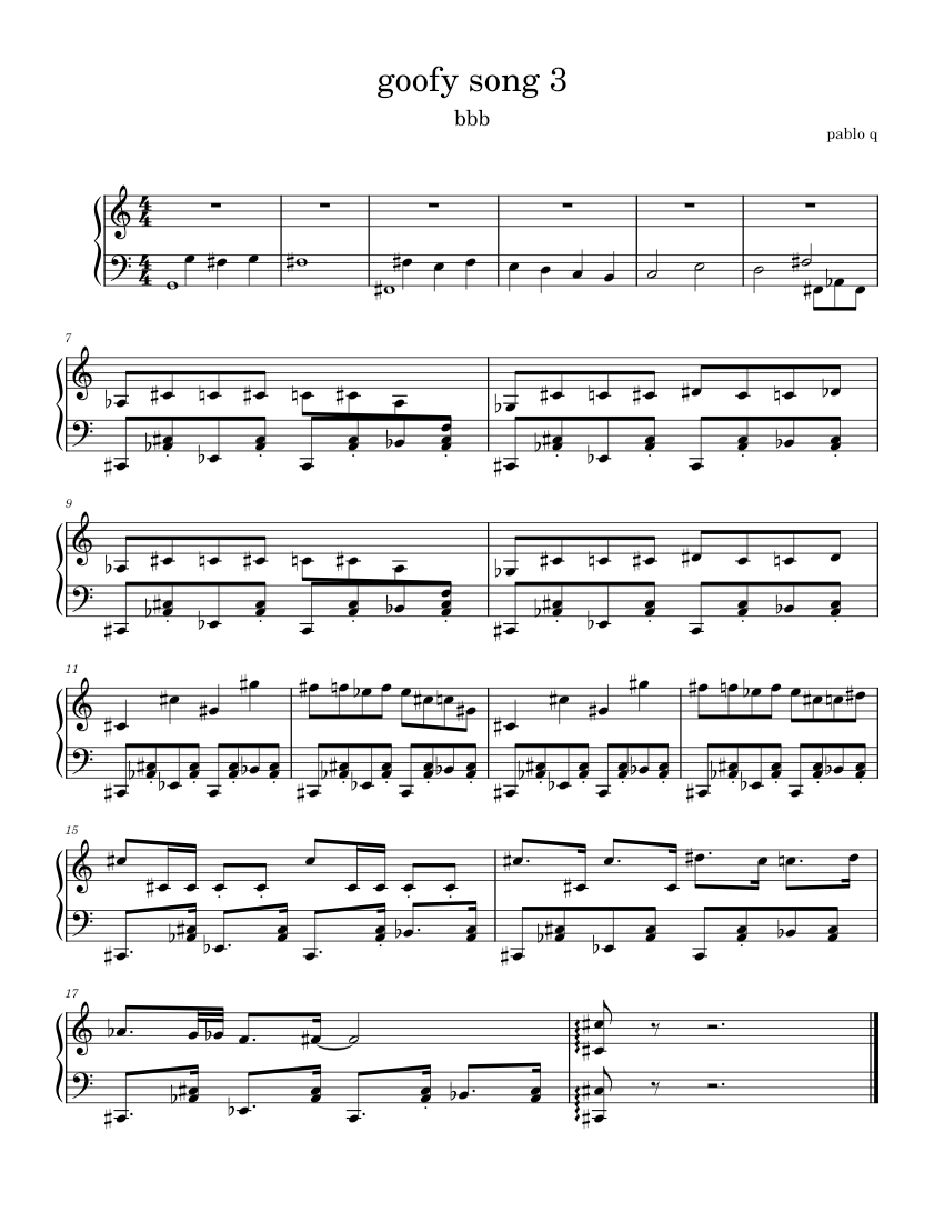 goofy song 3 Sheet music for Piano (Solo) | Musescore.com