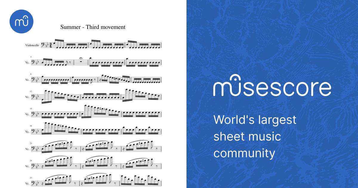 Summer - Third movement – Antonio Vivaldi Sheet music for Cello (Solo ...