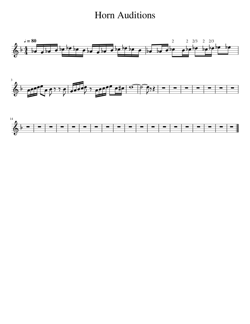 Horn Auditions Sheet music for French horn (Solo) | Musescore.com