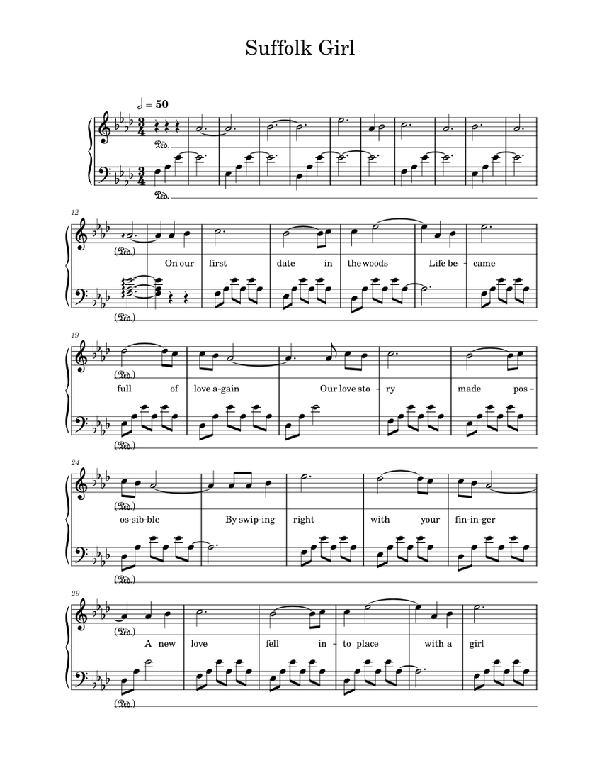 Suffolk Girl Sheet music for Piano (Solo) | Musescore.com