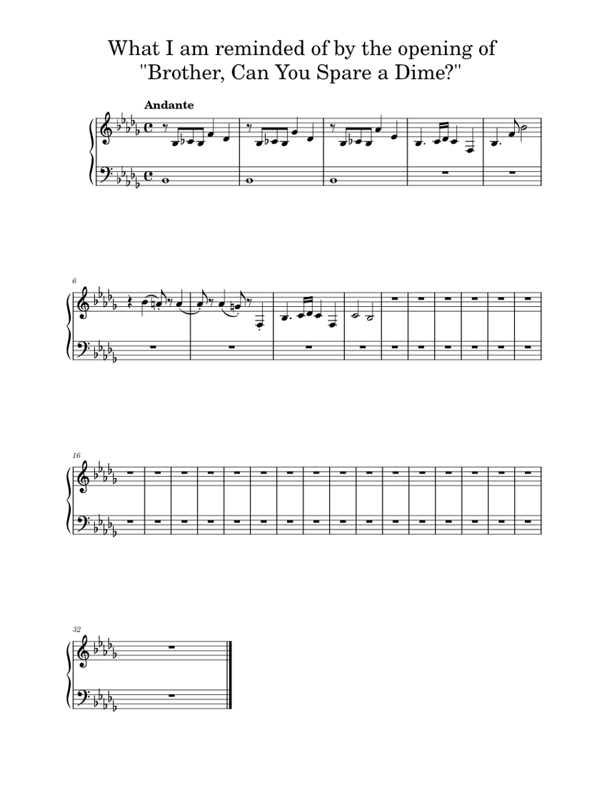What I Am Reminded of by Buddy Can You Spare a Dime Sheet music for ...