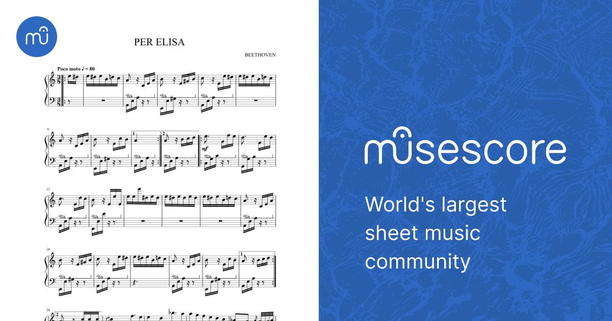 PER ELISA Sheet music for Piano (Solo) | Musescore.com