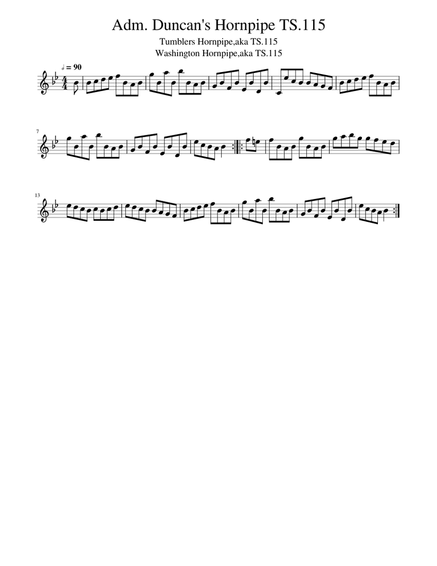 Adm. Duncan's Hornpipe TS.115 Sheet music for Piano (Solo) Easy ...