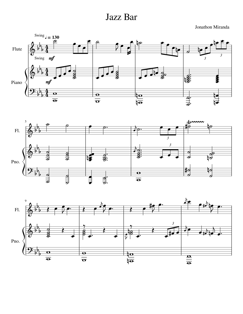 Jazz Bar_Flute and Piano Sheet music for Piano, Flute (Mixed Duet ...