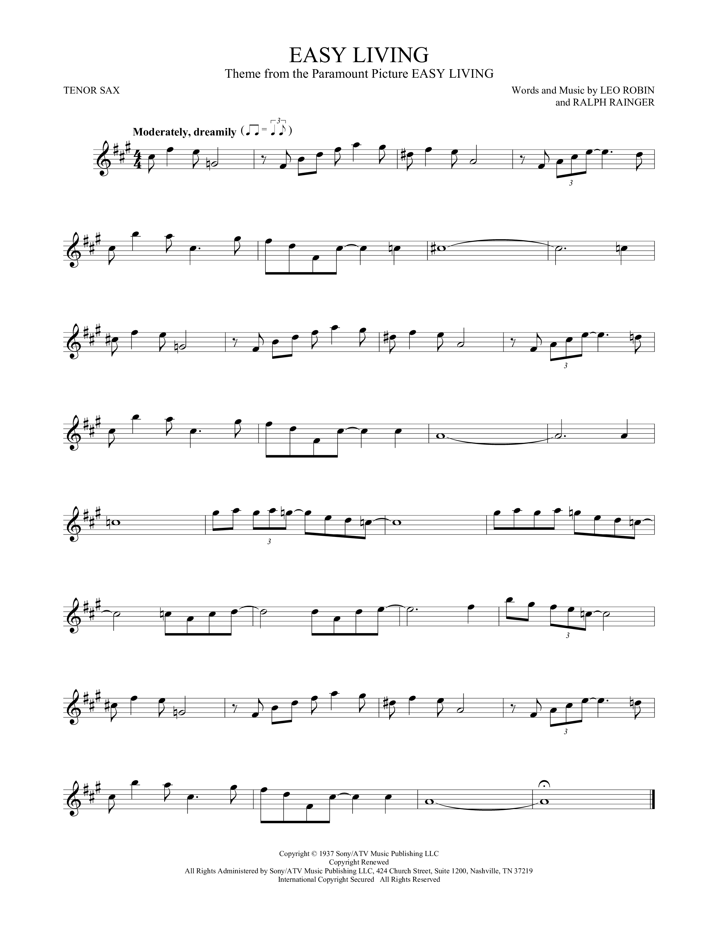 Play Official version of Easy living Sheet Music by Billie Holiday for ...