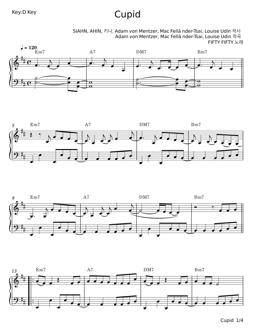 Cupid Sheet music for Piano (Solo) Easy | Musescore.com