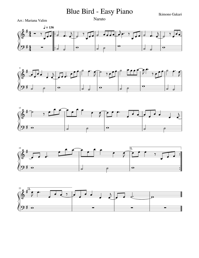Blue_Bird Sheet music for Piano (Solo) | Musescore.com