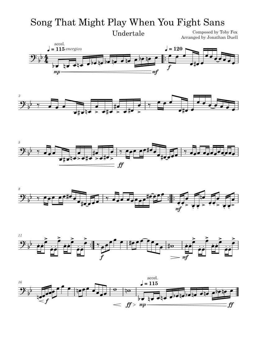 Song That Might Play When You Fight Sans – Toby Fox – Undertale OST ...