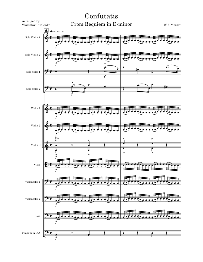 Confutatis and Lacrimosa – Wolfgang Amadeus Mozart Sheet music for ...