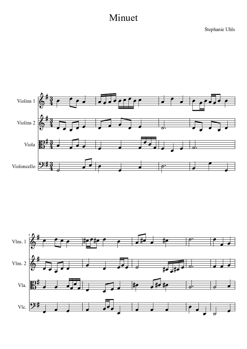 Minuet Sheet music for Viola (Solo) | Musescore.com