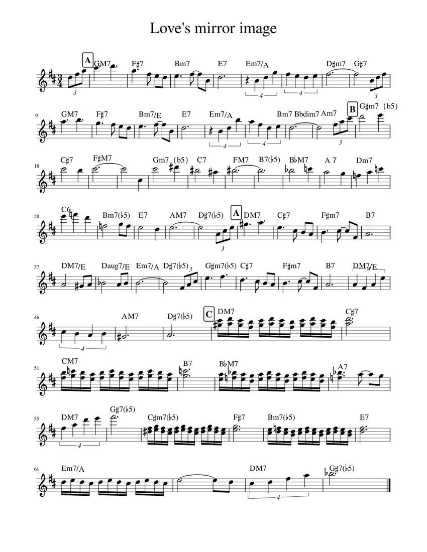 Love s mirror image inEb Sheet music for Piano (Solo) | Musescore.com
