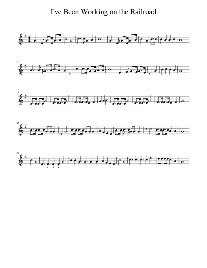 I've Been Working on the Railroad Sheet music for Piano (Solo) Easy ...
