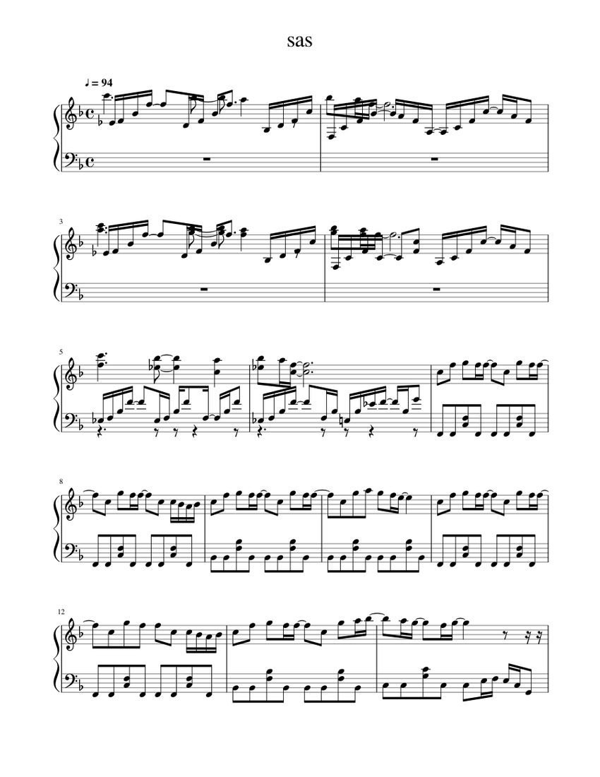 sas Sheet music for Piano (Solo) | Musescore.com