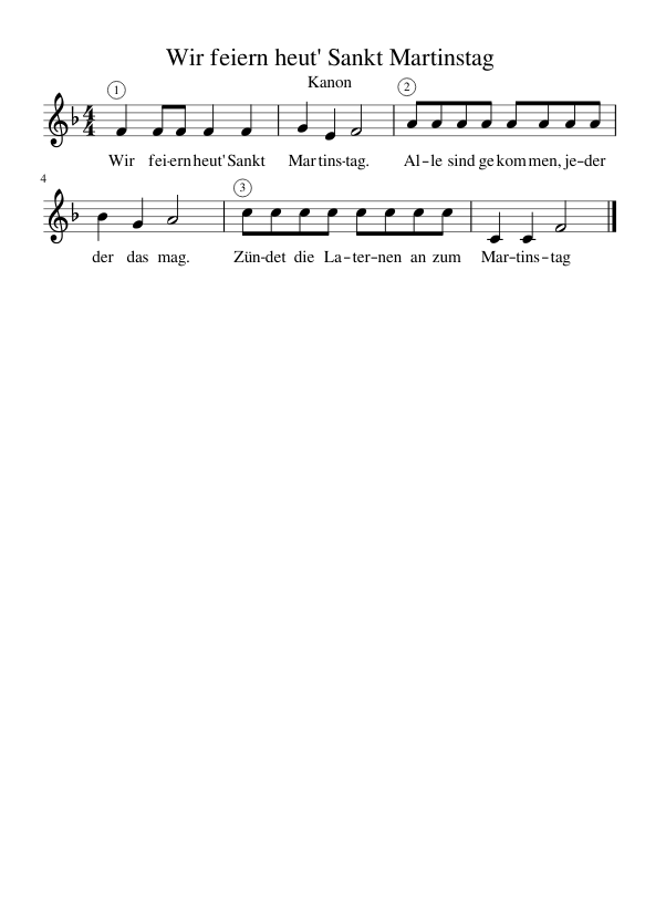 Wir feiern heut' Sankt Martinstag Sheet Music for Piano (Solo) easy ...