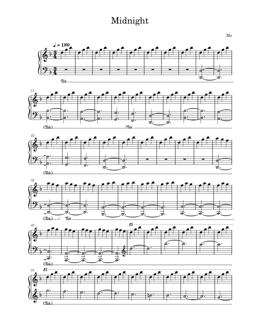 Midnight Sheet music for Piano (Solo) | Musescore.com