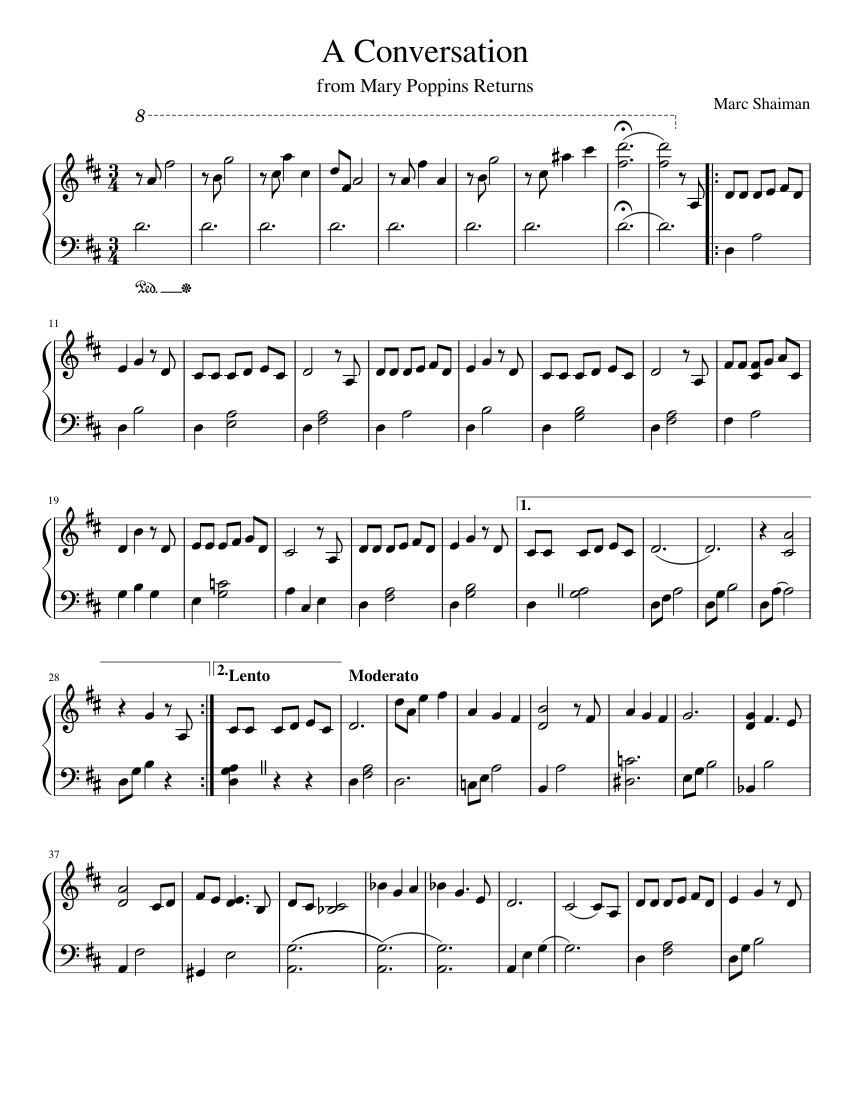 A Conversation Sheet music for Piano (Solo) Easy | Musescore.com