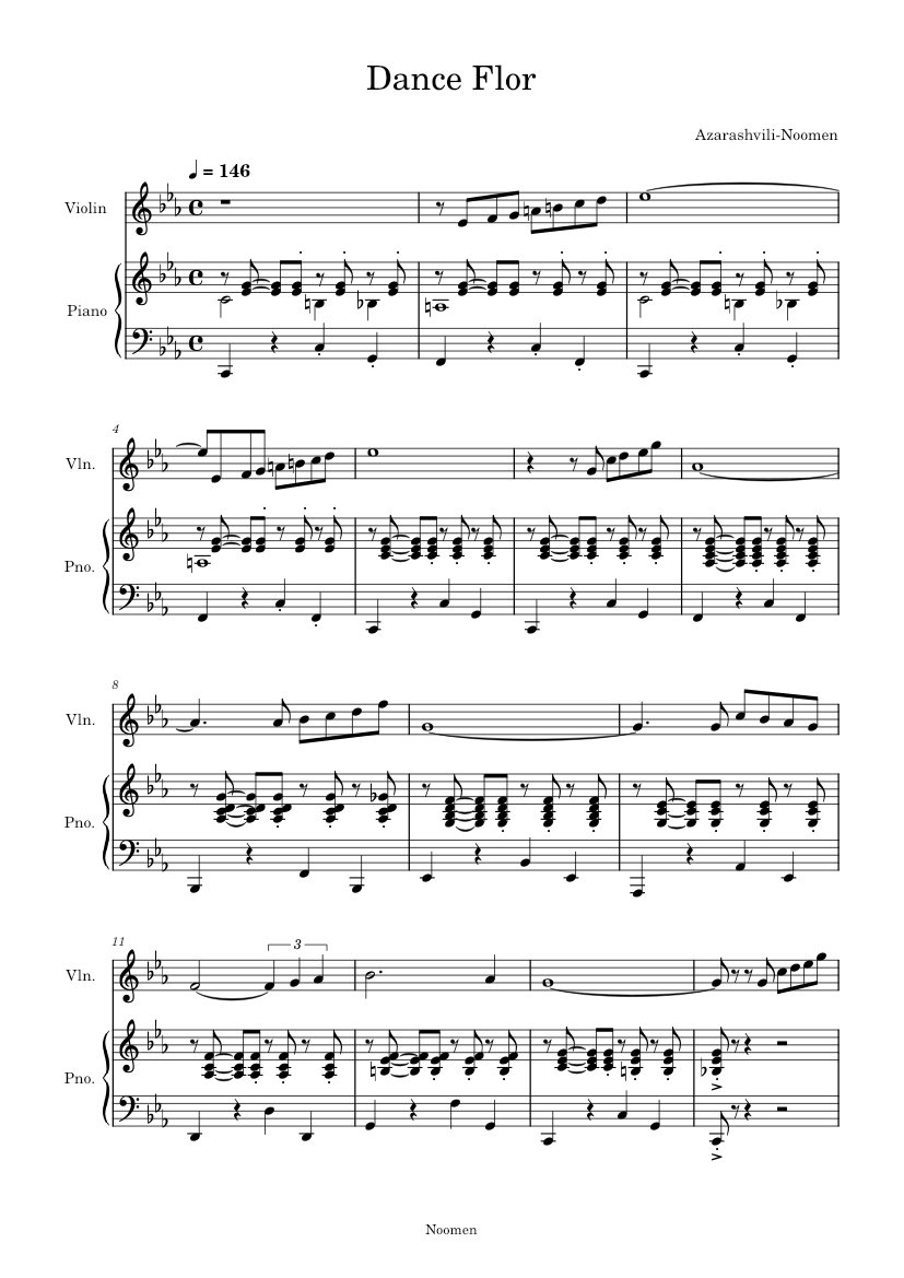 Dance Flor Sheet music for Piano, Violin (Solo) | Musescore.com