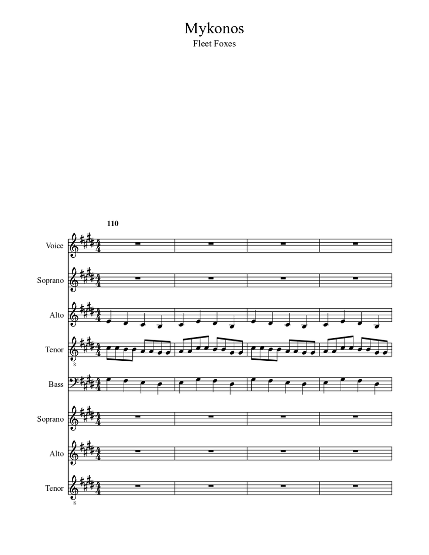 Mykonos Sheet music for Bass, Voice (Other) (Mixed Duet) | Musescore.com