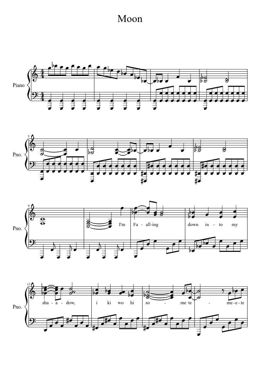 Paper Moon(Soul Eater Opening 2) Sheet music for Piano (Solo ...