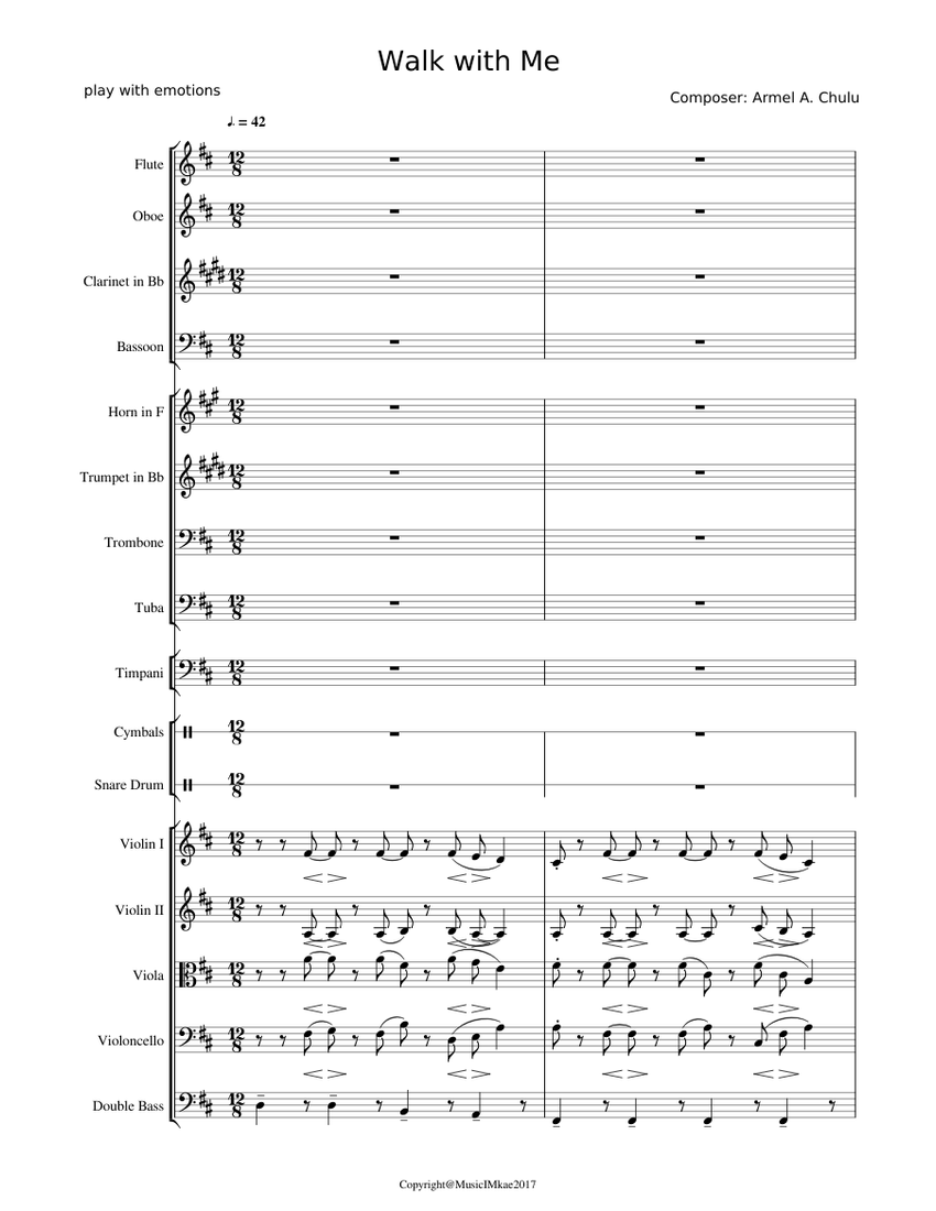 Walk with Me Sheet music for Trombone, Flute, Tuba, Oboe & more ...