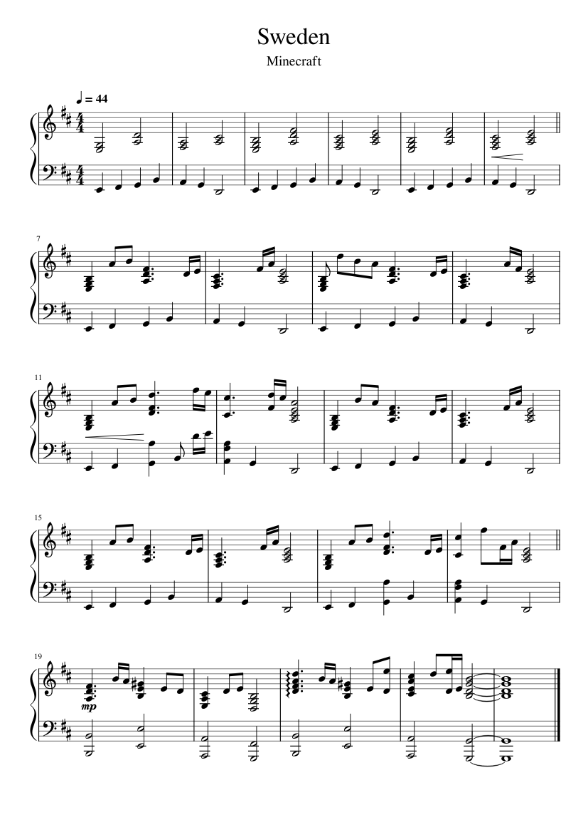 Sweden Sheet music for Piano (Solo) Easy | Musescore.com