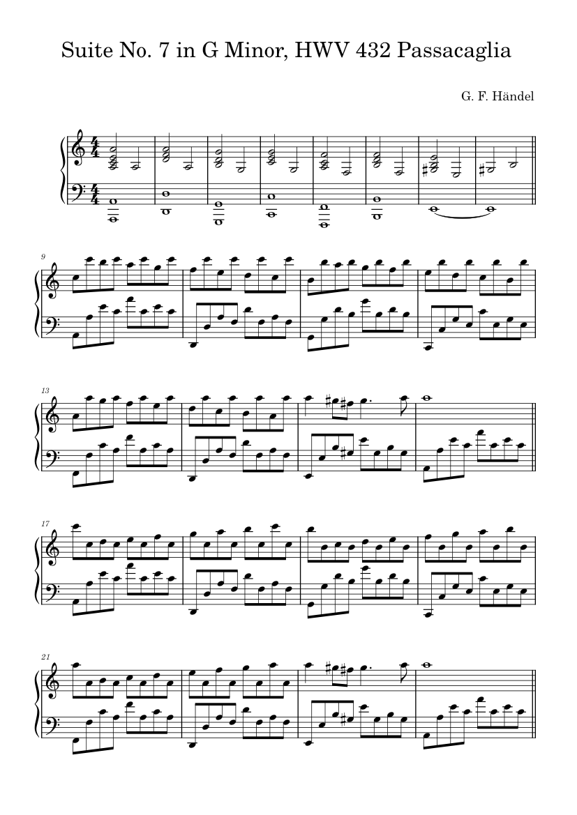 Suite No. 7 in G Minor, HWV 432/6: Passacaglia – Georg Friedrich Händel ...