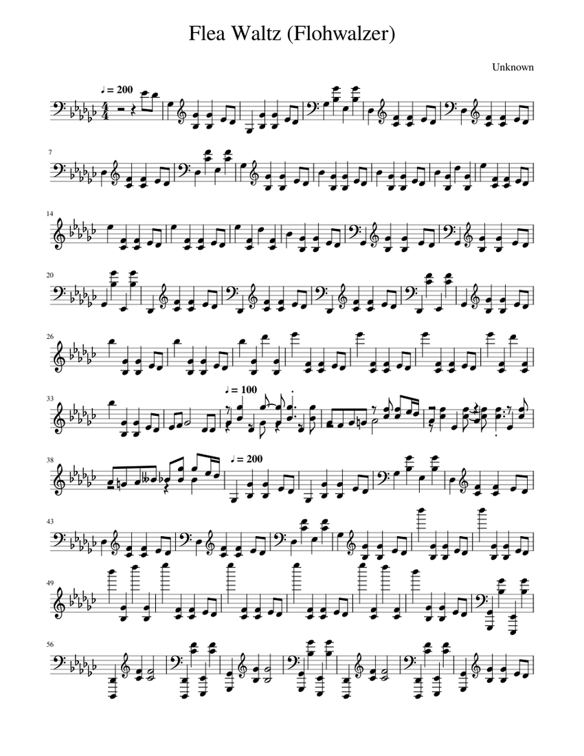 Flea Waltz (Flohwalzer) Sheet music for Piano (Solo) Easy | Musescore.com