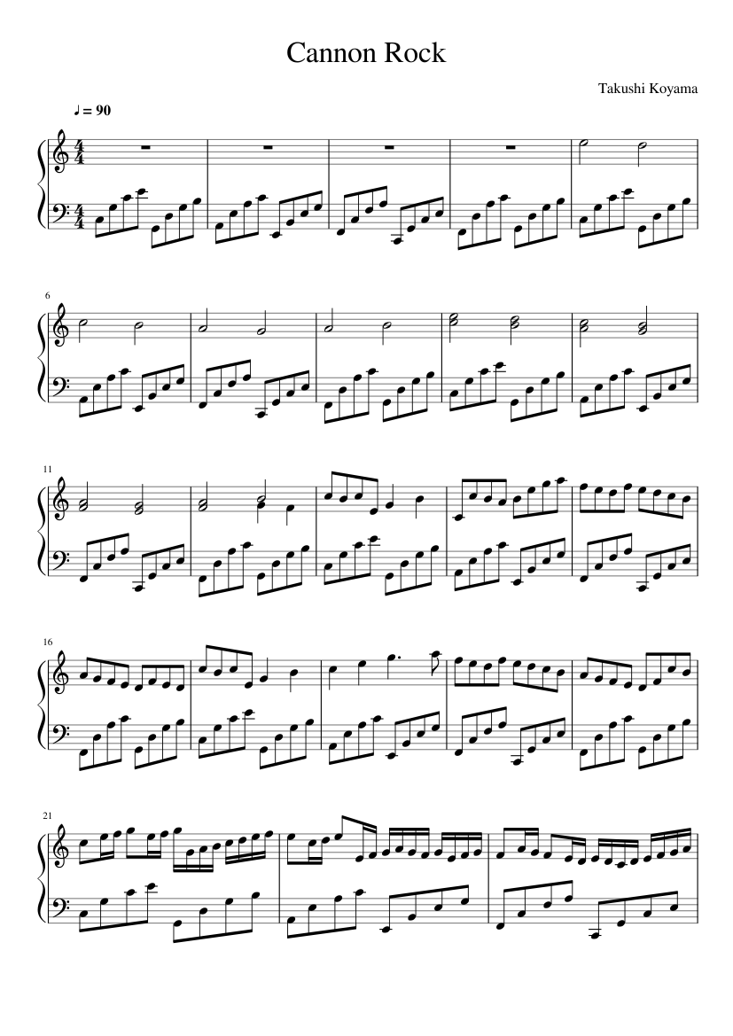 Canon Rock Sheet music for Piano (Solo) | Musescore.com