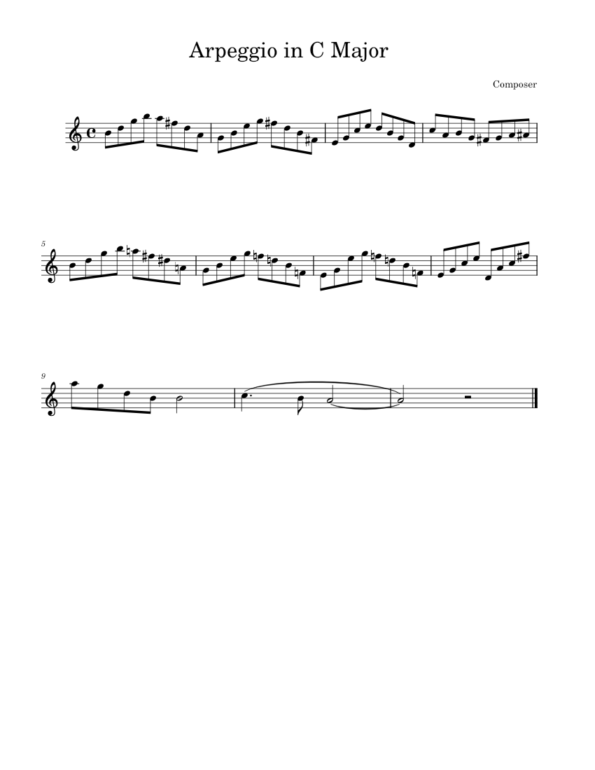 Arpeggio in C major Sheet music for Piano (Solo) | Musescore.com