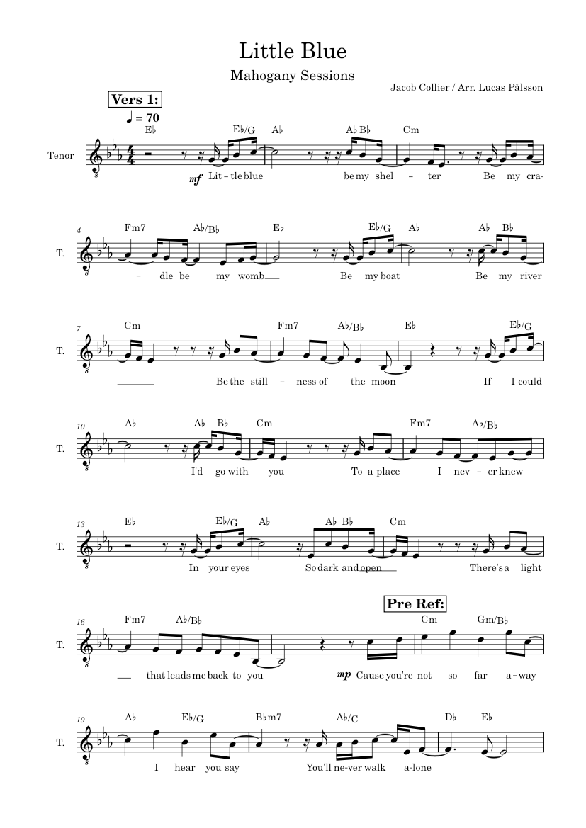Little Blue – Jacob Collier with Mahogany sessions Sheet music for ...