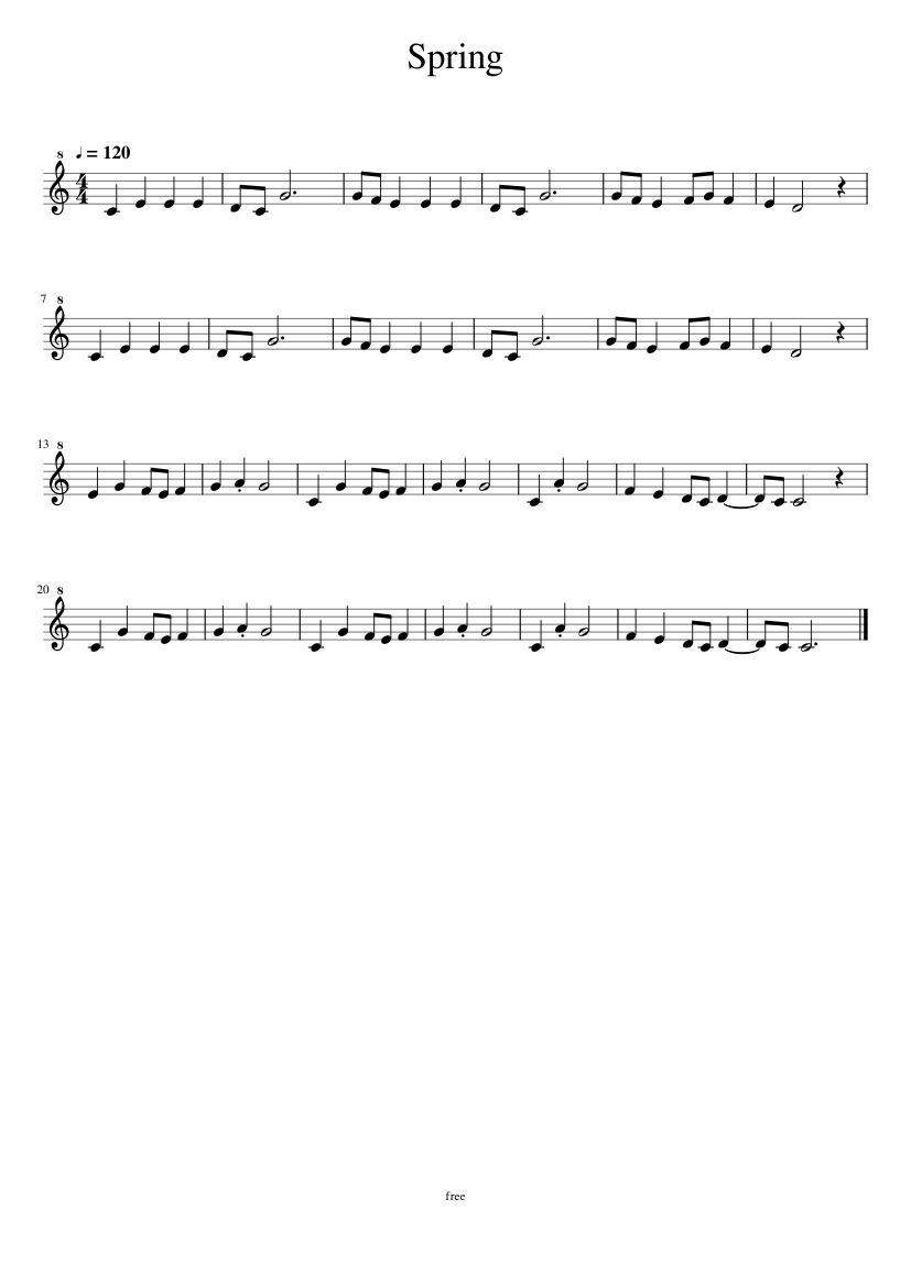 Spring Vivaldi Sheet Music for Recorder (Solo) | MuseScore.com