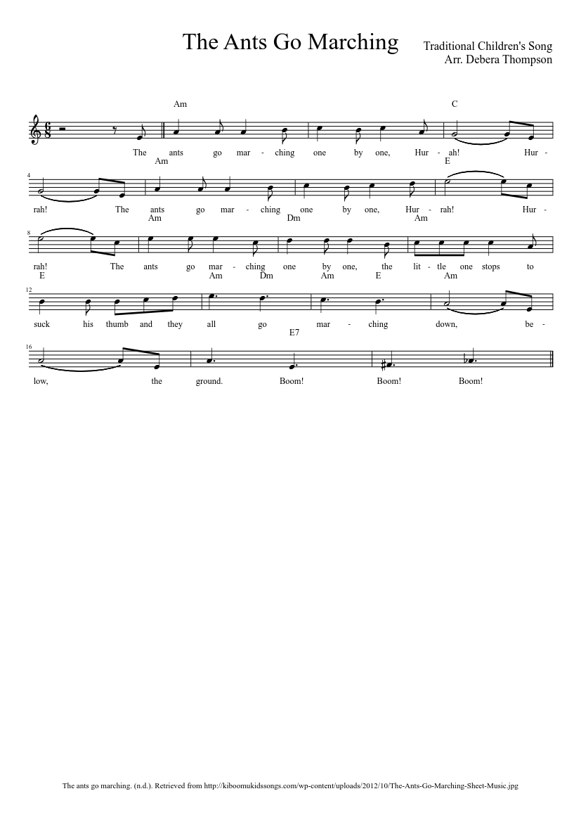 The Ants Go Marching Sheet Music for Violin (Solo) | MuseScore.com
