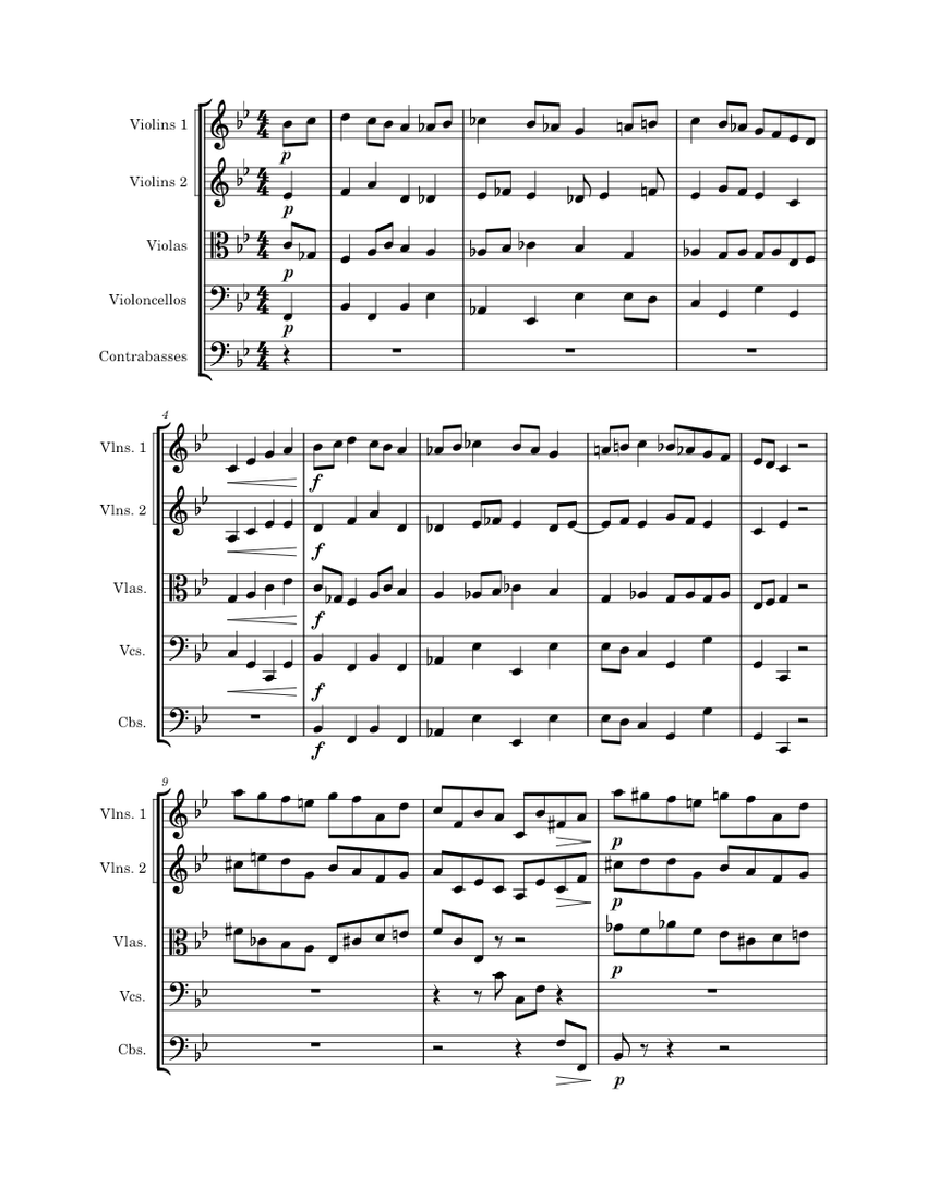 Serenade for strings Op.11 No.4 Sheet music for Strings group (String Ensemble) | Musescore.com