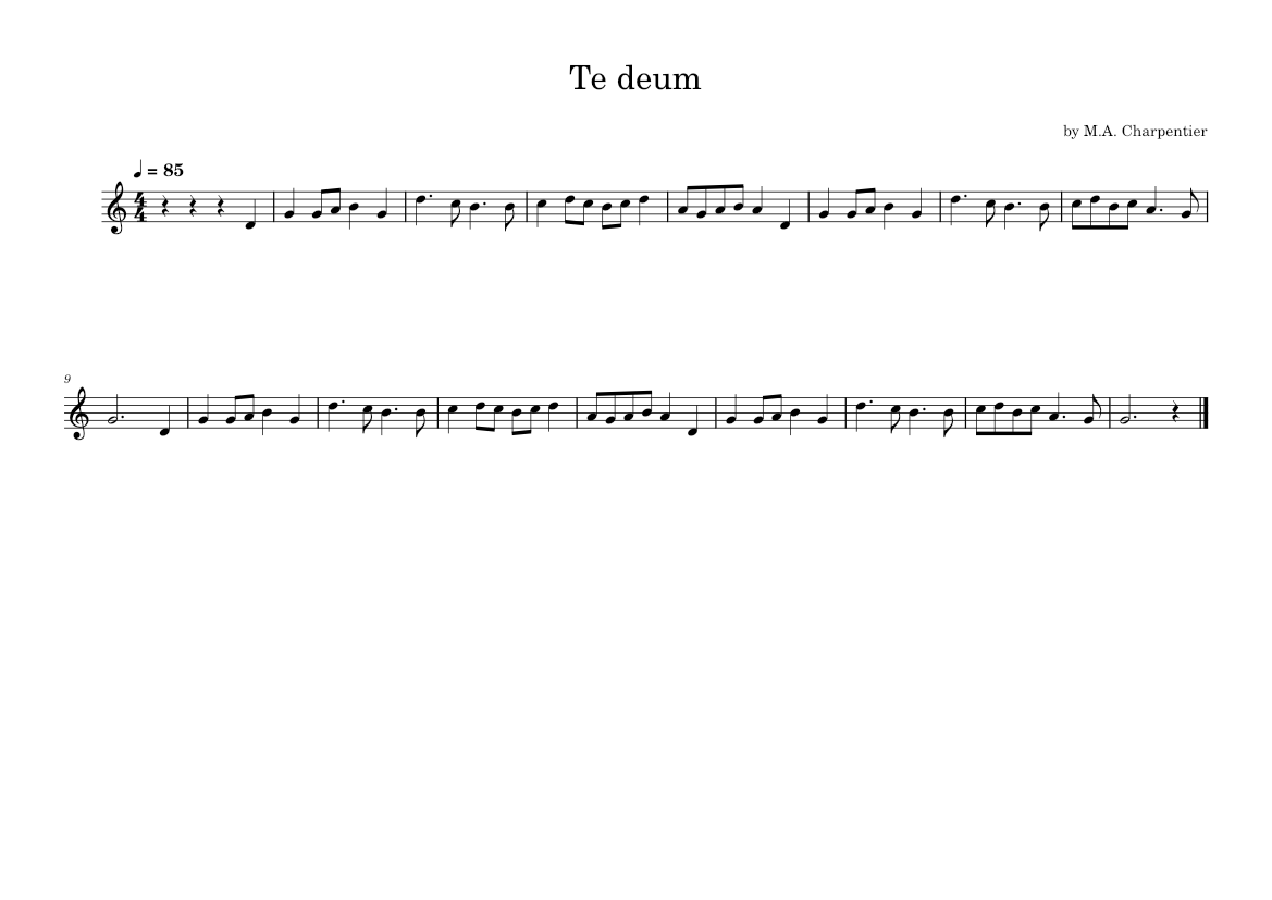 Te Deum (Prelude) – Marc-Antoine Charpentier Sheet music for Piano (Solo) Easy | Musescore.com