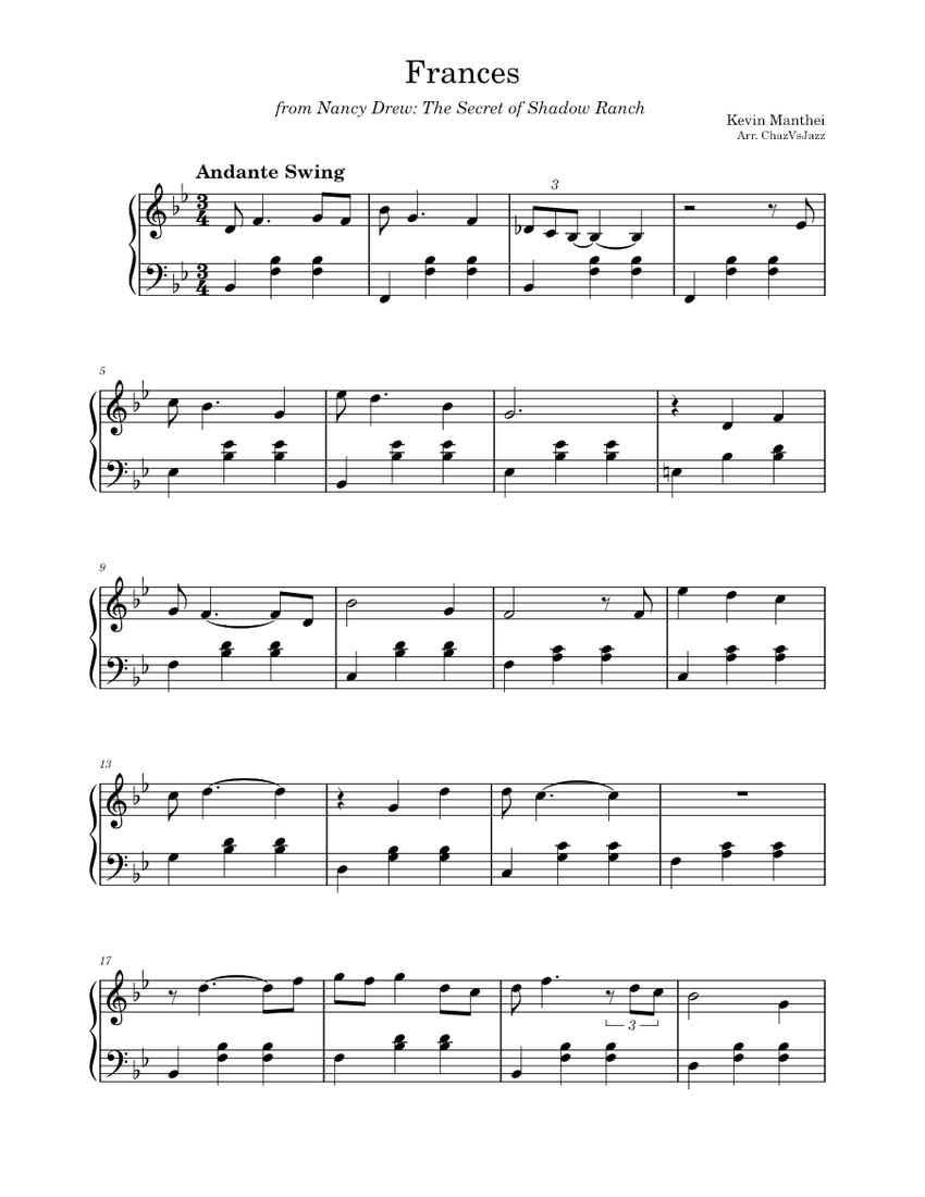 Frances Sheet music for Piano (Solo) Easy | Musescore.com