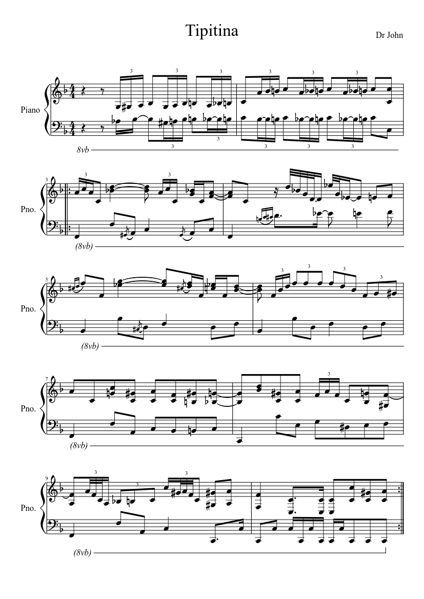 Tipitina Intro Sheet music for Piano (Solo) | Musescore.com