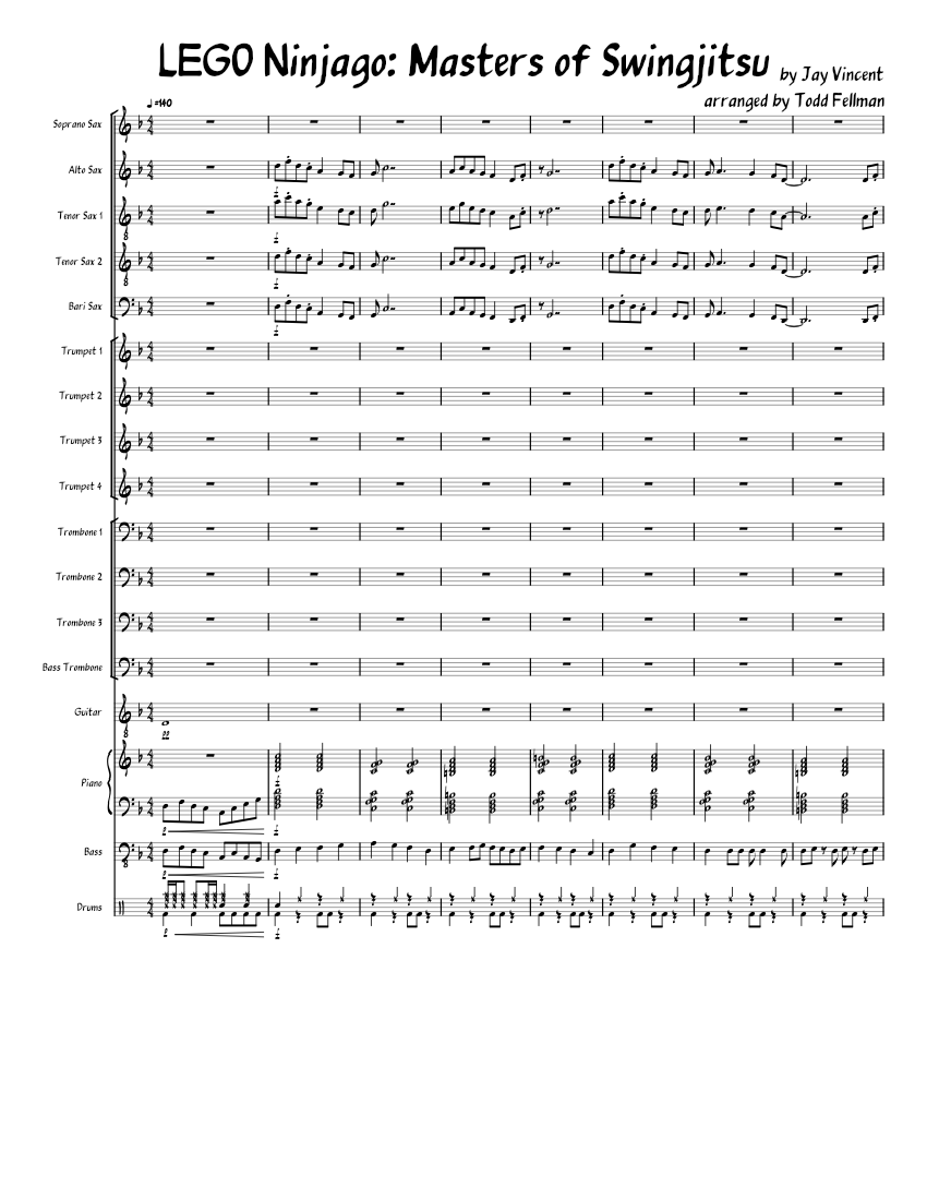 LEGO Ninjago: Masters of Swing-jitsu - T. Fellman Sheet music for Piano ...