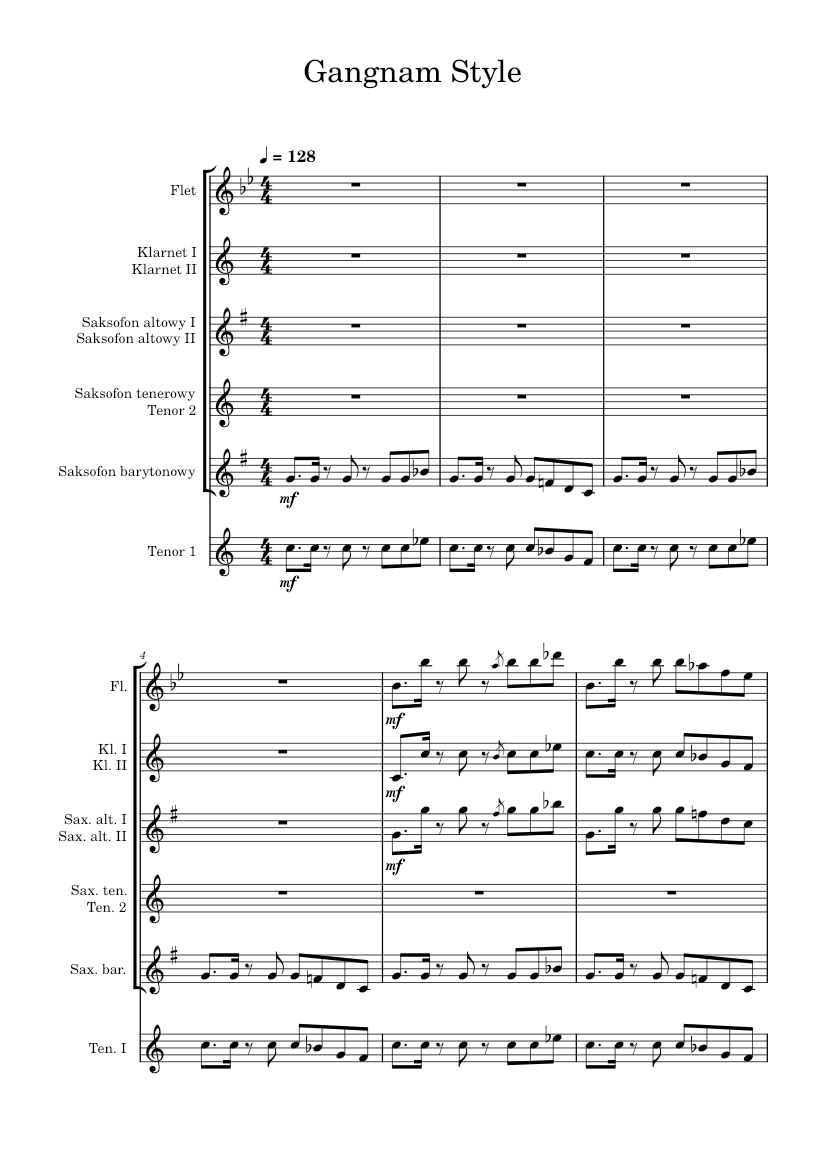 Gangnam Style – Michael Brown Sheet Music for Tuba, Flute, Saxophone ...