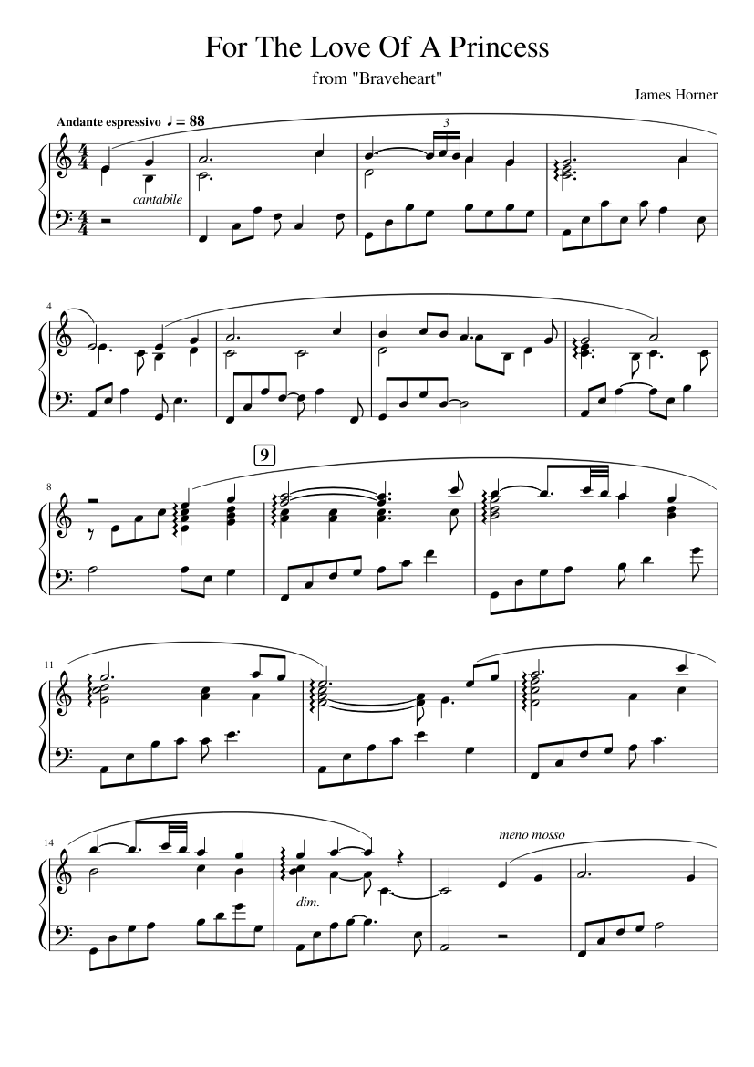 For_The_Love_Of_A_Princess Sheet music for Piano (Solo) | Musescore.com