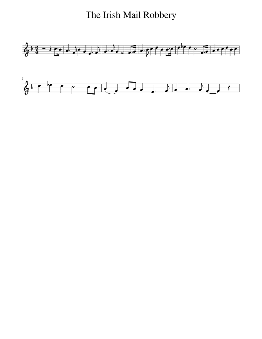 The Irish Mail Robbery Sheet music for Piano (Solo) | Musescore.com