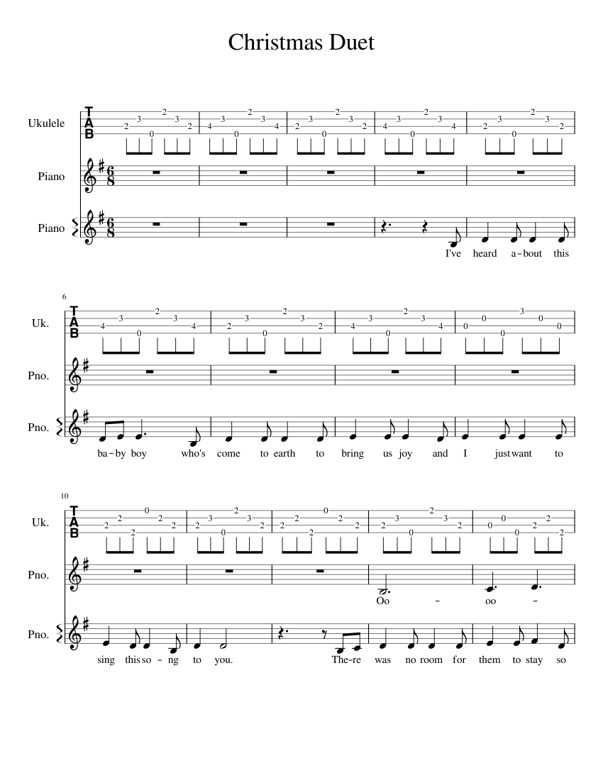 Christmas Duet Sheet music for Piano, Ukulele (Mixed Trio) | Musescore.com