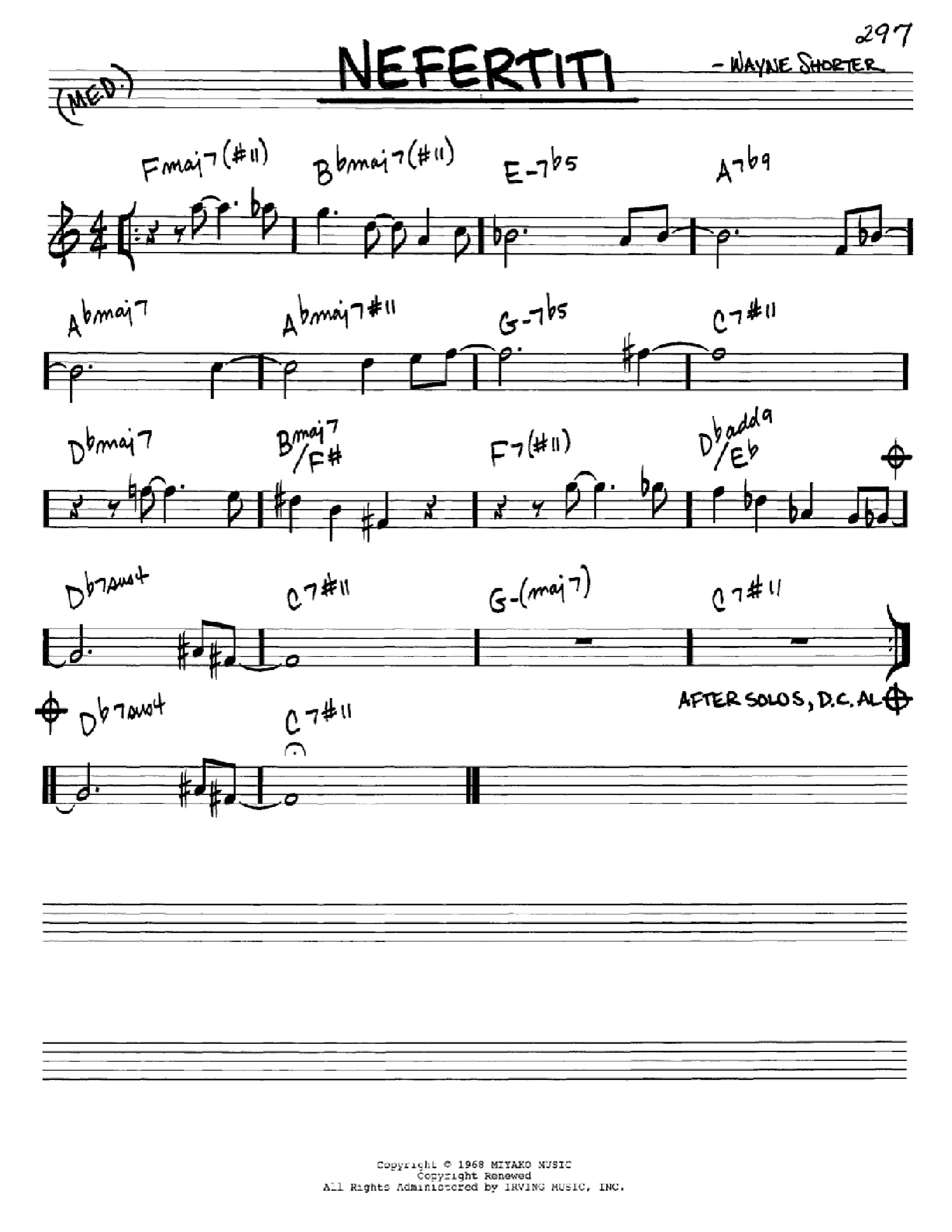 Nefertiti Sheet music for Piano, Vocals by Wayne Shorter Official ...