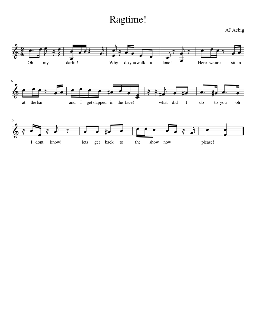 Ragtime! Sheet music for Piano (Solo) | Download and print in PDF or ...