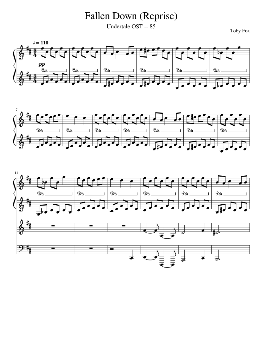 Fallen Down (Reprise) Sheet music for Piano (Solo) | Musescore.com