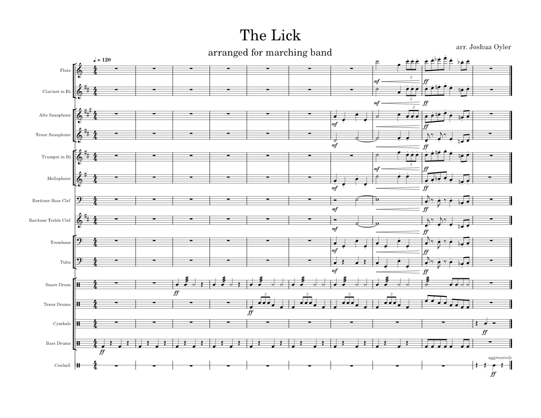 The Lick (arranged for marching band) Sheet music for Trombone, Tuba ...
