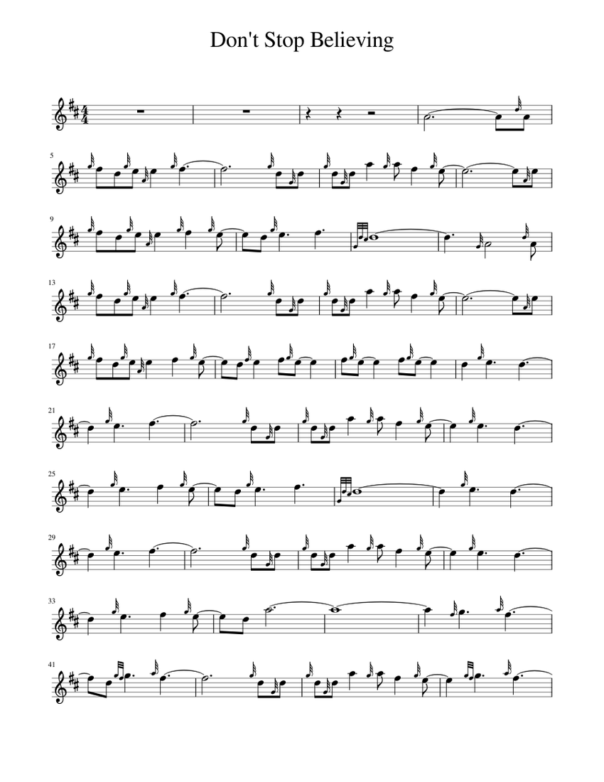 Don't Stop Believing for pipes Sheet music for Piano (Solo) Easy ...